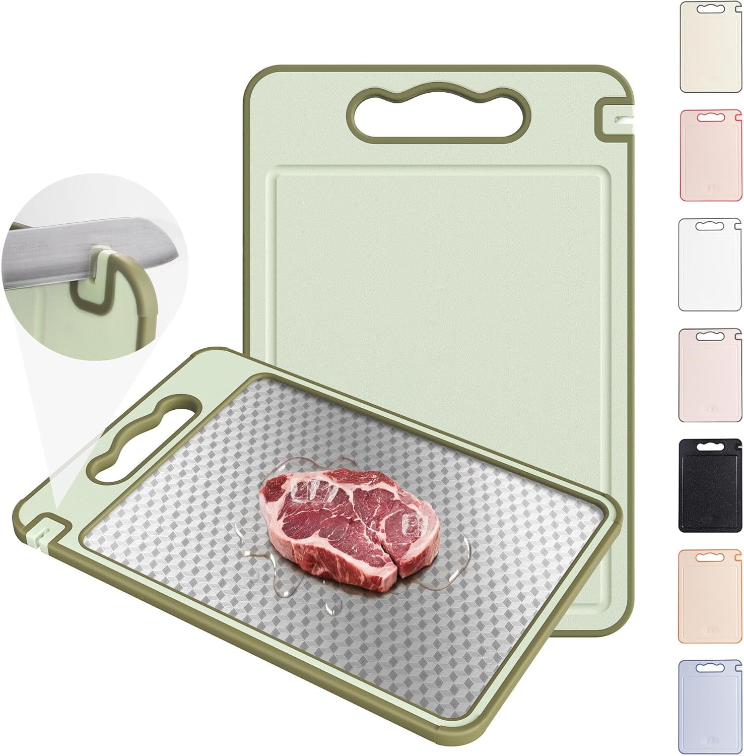2 in 1 Stainless Steel Cutting Board with Handle Non-toxic Chopping ...