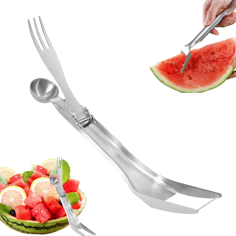 2 In 1 Stainless Steel Fruit Cutter, Portable Dual Head Fruit Forks ...