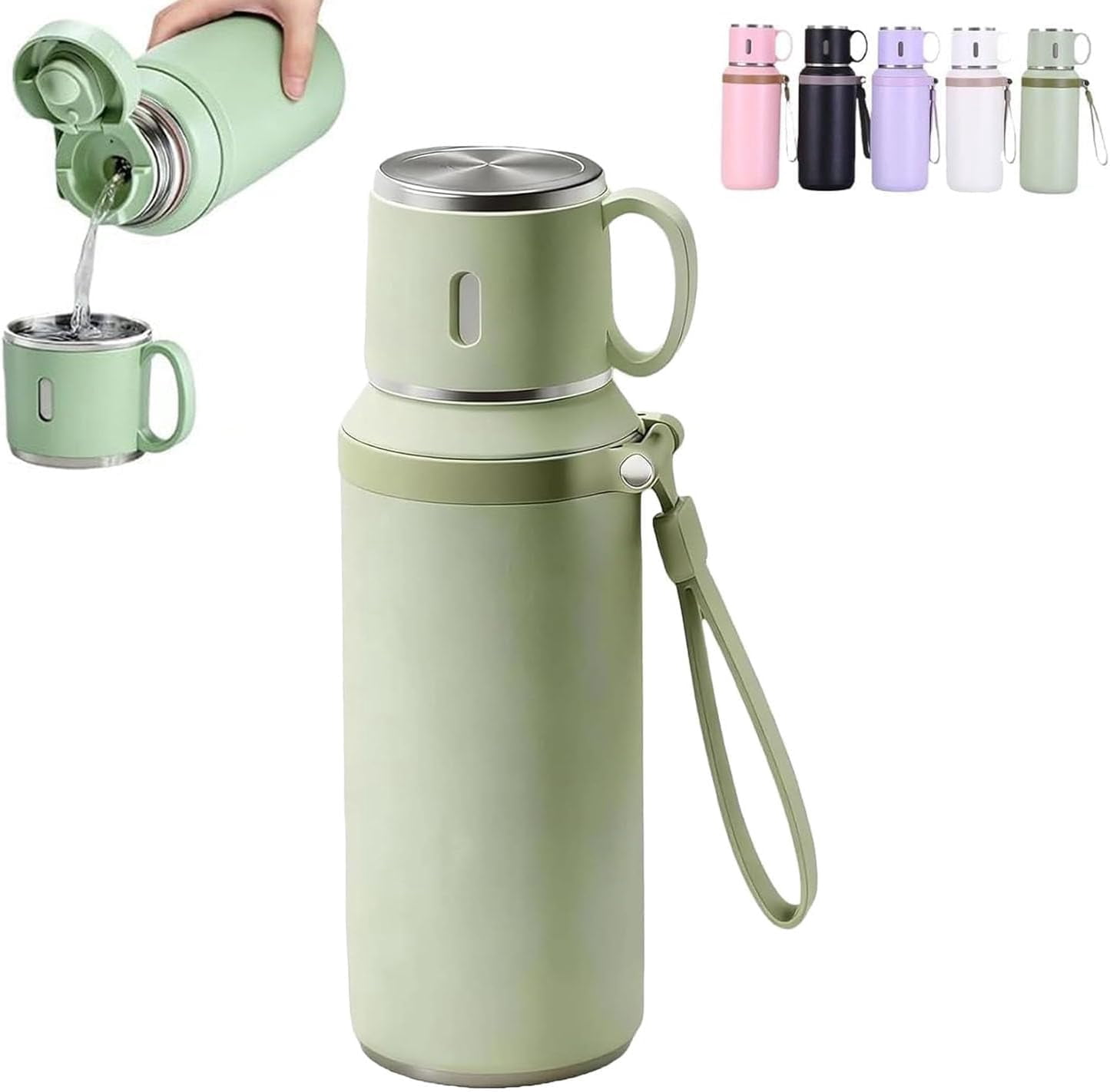 2 In 1 Stainless Steel Vacuum Insulated Bottle With Lidded Cup, 316 ...