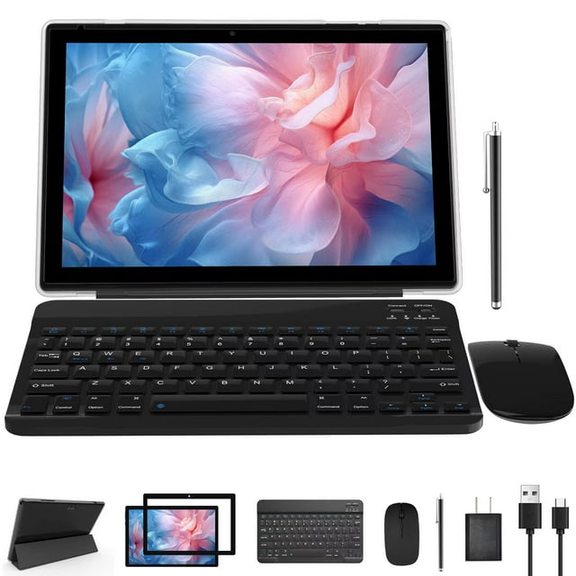 2 in 1 Tablet 10 Inch Android 12 OS Tableta, Tablets with Keyboard ...