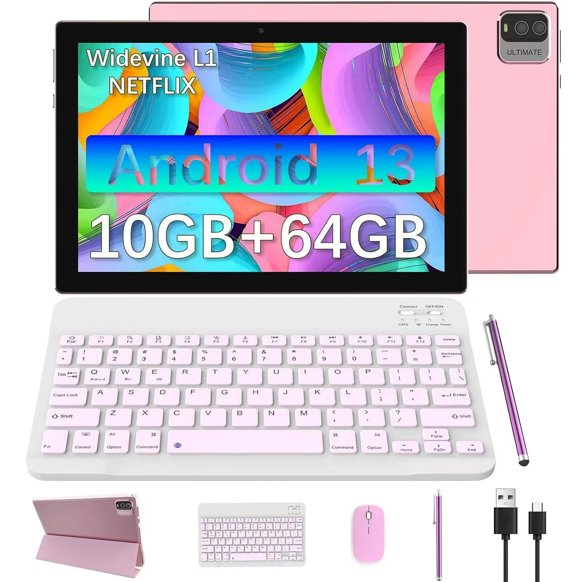 2 in 1 Android 11 Tablet, 10 inch, 4GB+64GB+512GB, Dual Camera, WiFi ...