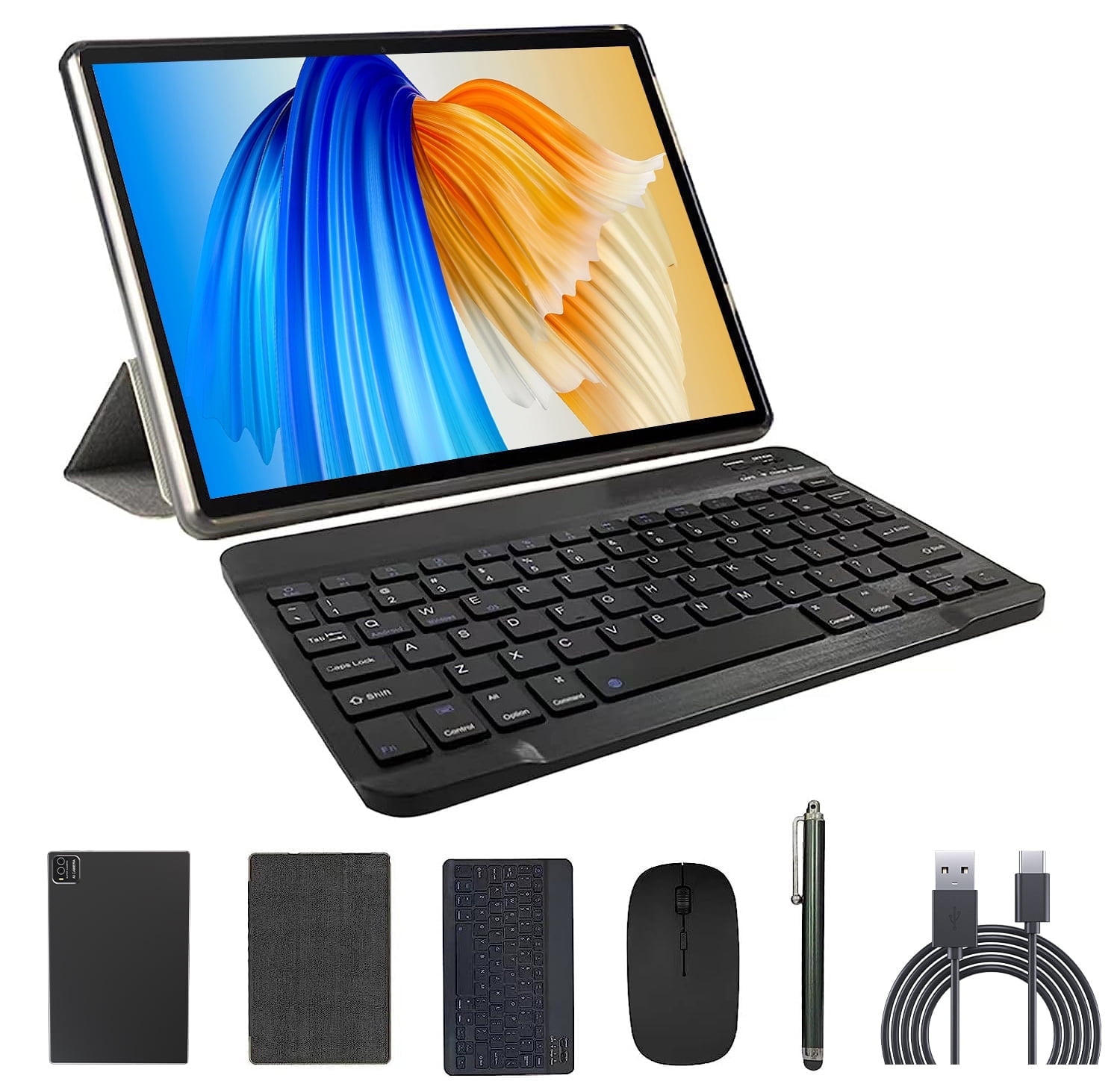 10 Inch 2 in 1 Android 11.0 Tablet with Keyboard Case, 4GB RAM+64GB ROM ...