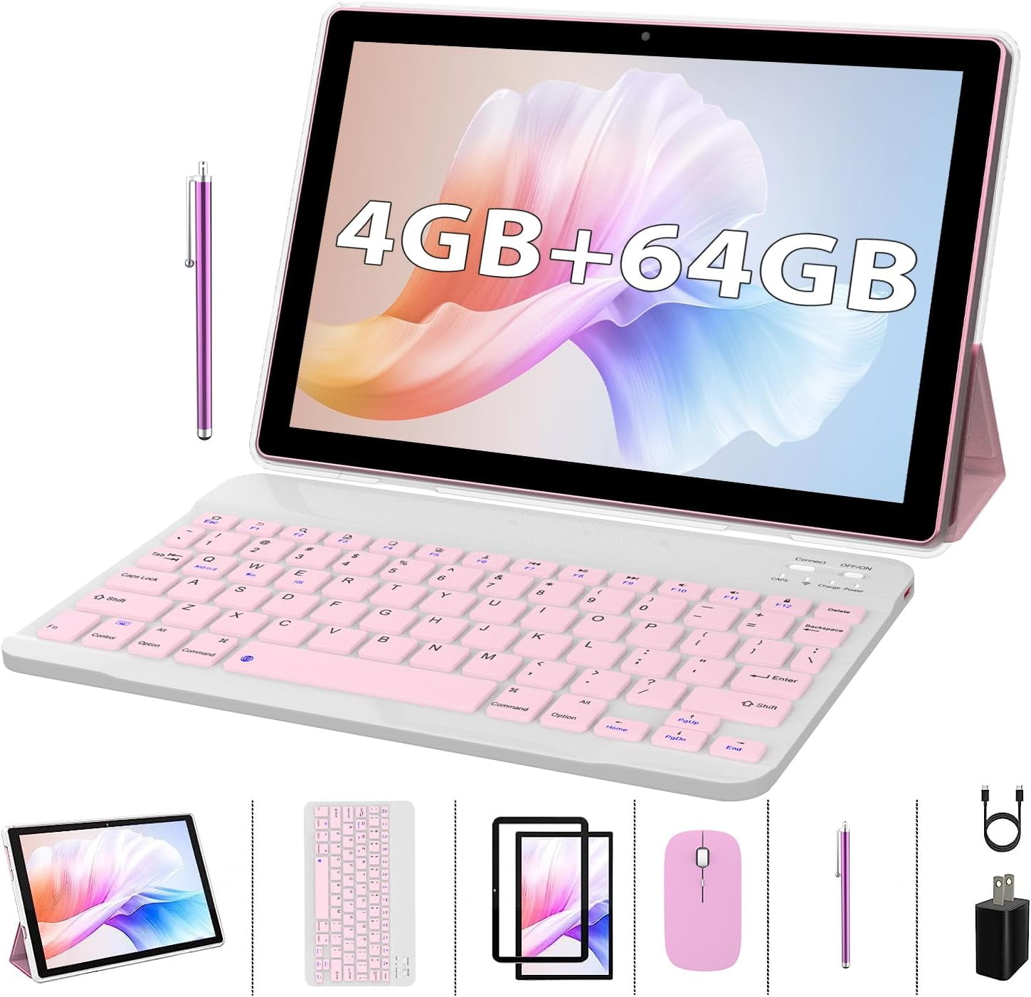 2 in 1 Android 11.0 Tablet, 10 inch, 4GB RAM+64GB ROM, with Keyboard ...