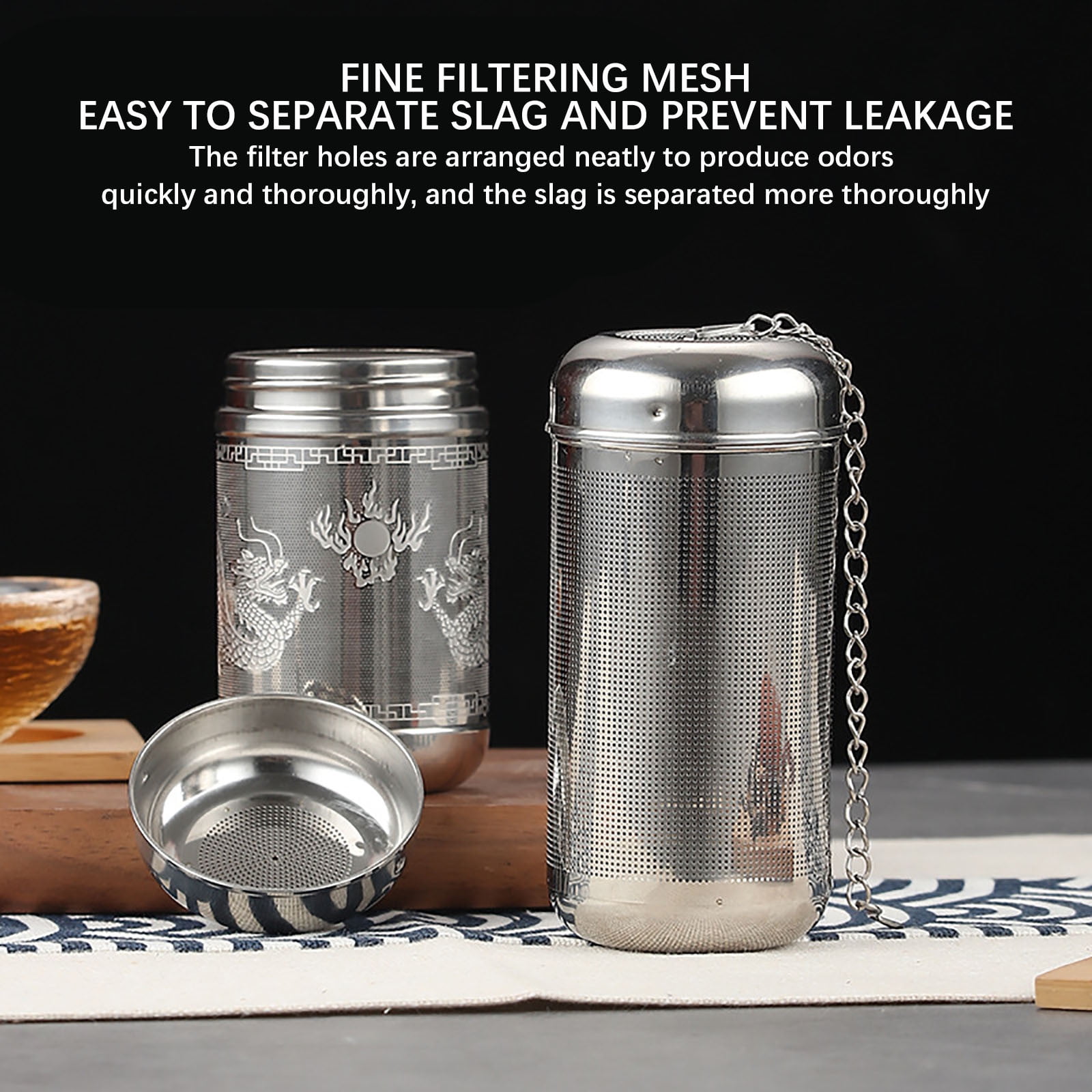 2 IN 1 Tea Infuser for Loose Tea, Ultra Fine Mesh Tea Ball Strainer ...