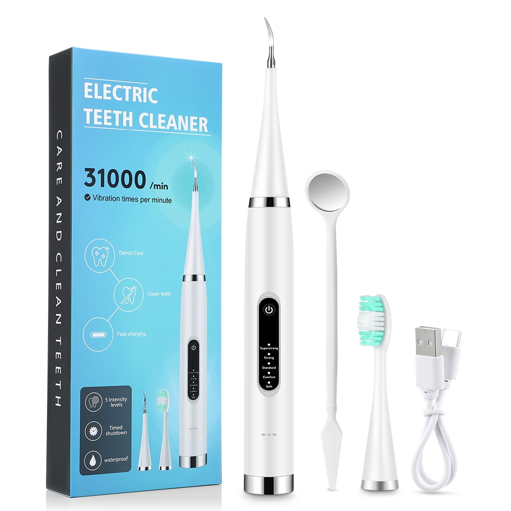 2 in 1 Teeth Cleaning Tool, Electric Toothbrush with Ultrasonic Dental ...
