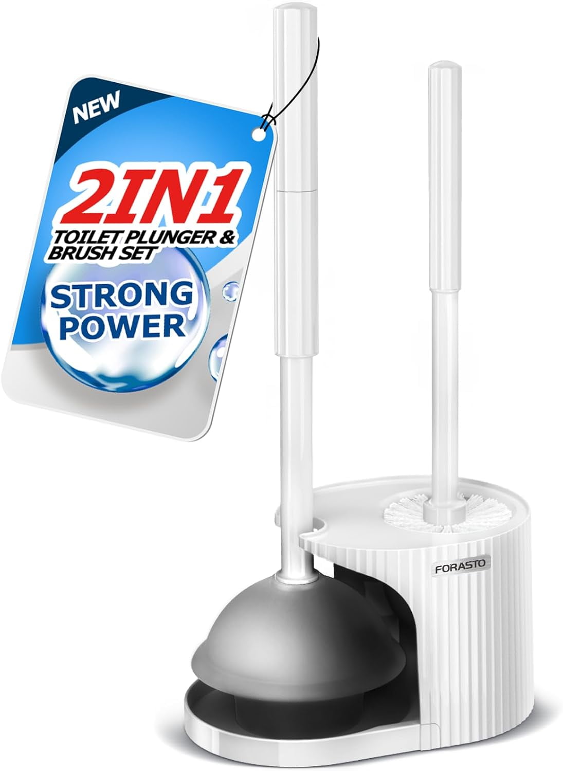 2 in 1 Toilet Brush and Plunger Set, Toilet Bowl Brush Plunger Set ...