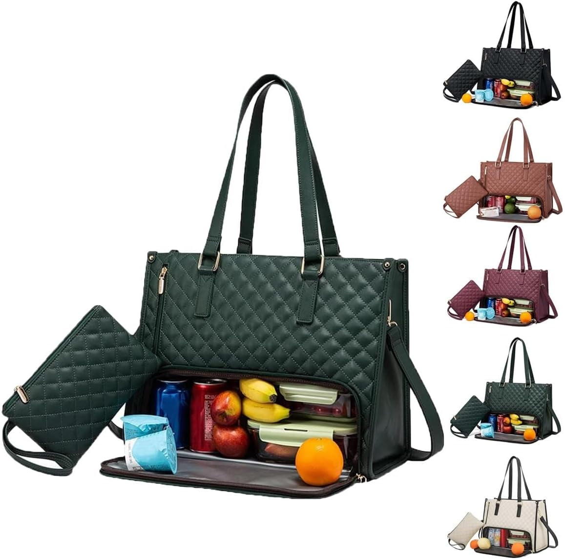 2 in 1 Tote Bag Lunch Bag Combo,The Ultimate Insulated Tote Bag Lunch ...