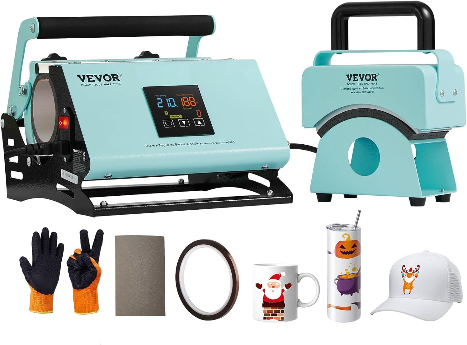 2 in 1 Tumbler and Hat Heat Press Machine, Mini Hat Heat Press for Caps ...