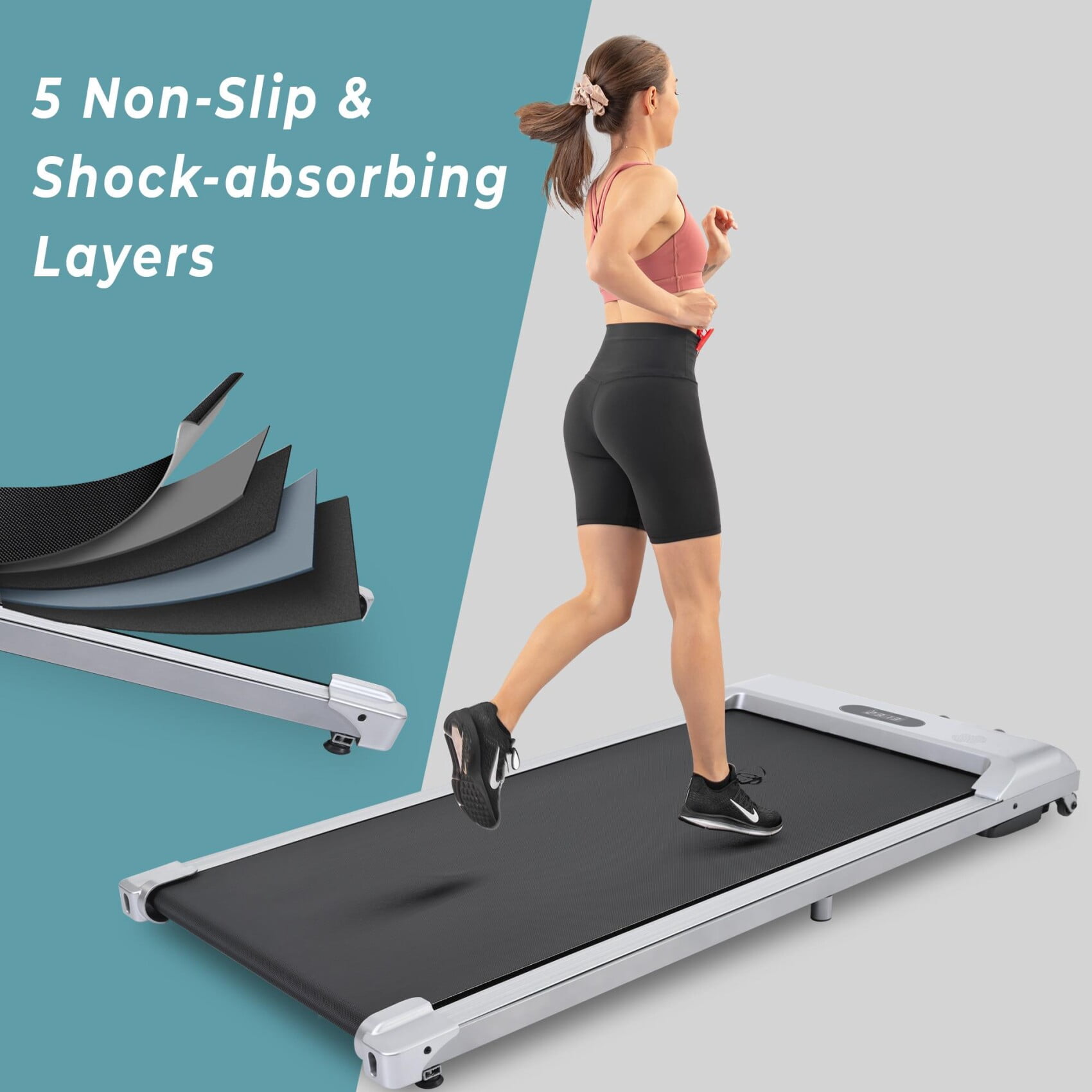 2 in 1 Under Desk Electric Treadmill with 2.5HP,Remote Control, Display ...