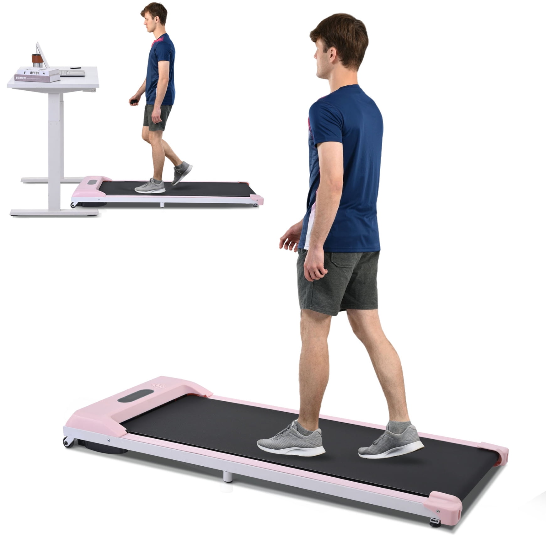 2 in 1 Under Desk Electric Treadmill, Jogging Running Machine with ...