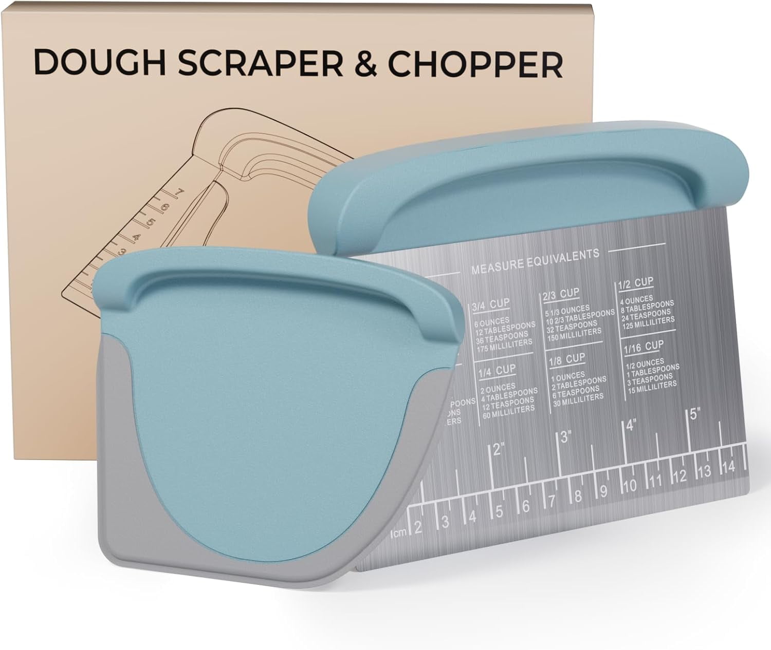 2 IN 1 Upgrade Bench Scraper, Dough Scraper for Pastry Bread Cake Pizza ...