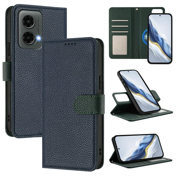 2 In 1 Wallet Case for Motorola Moto G 5G 2024, Lychee Texture PU ...