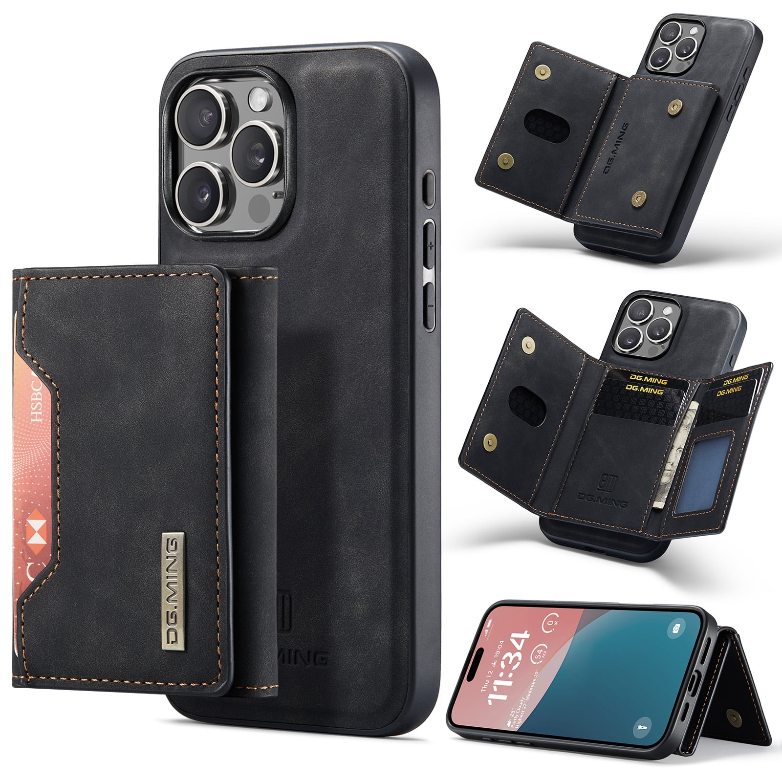 2 in 1 Wallet Case for iPhone 16e for Women Men, Detachable Cards ...