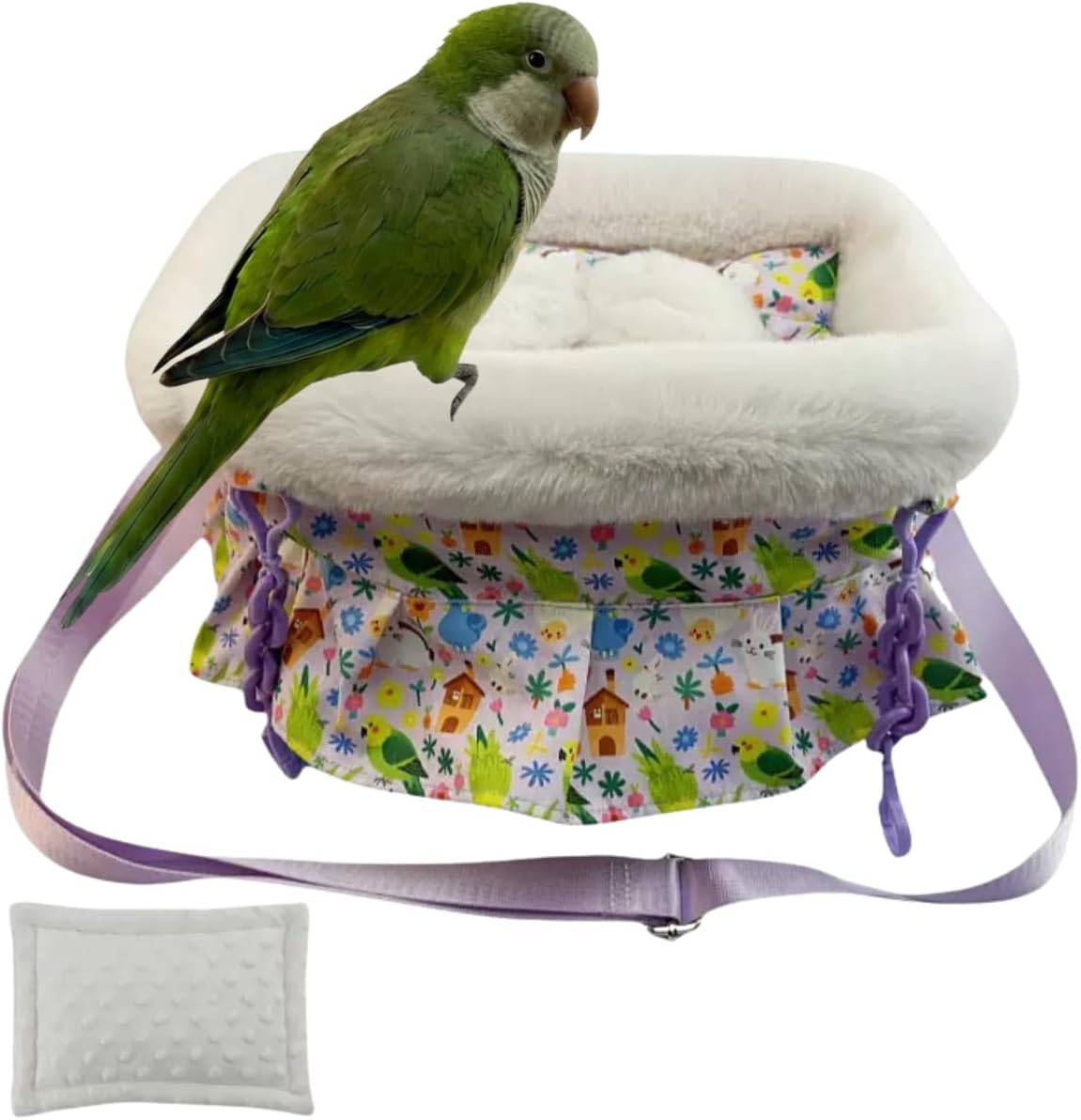 2 in 1 Warm Bird Carrier Bag, Bird Hammock Bed for Cage, Winter Travel ...