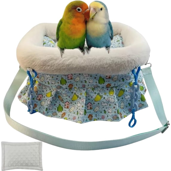 2 in 1 Warm Bird Carrier Bag, Bird Hammock Bed for Cage, Winter Travel ...