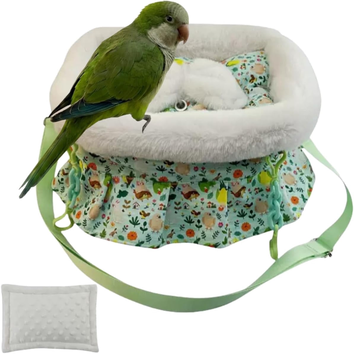 2 in 1 Warm Bird Carrier Bag, Bird Hammock Bed for Cage, Winter Travel ...