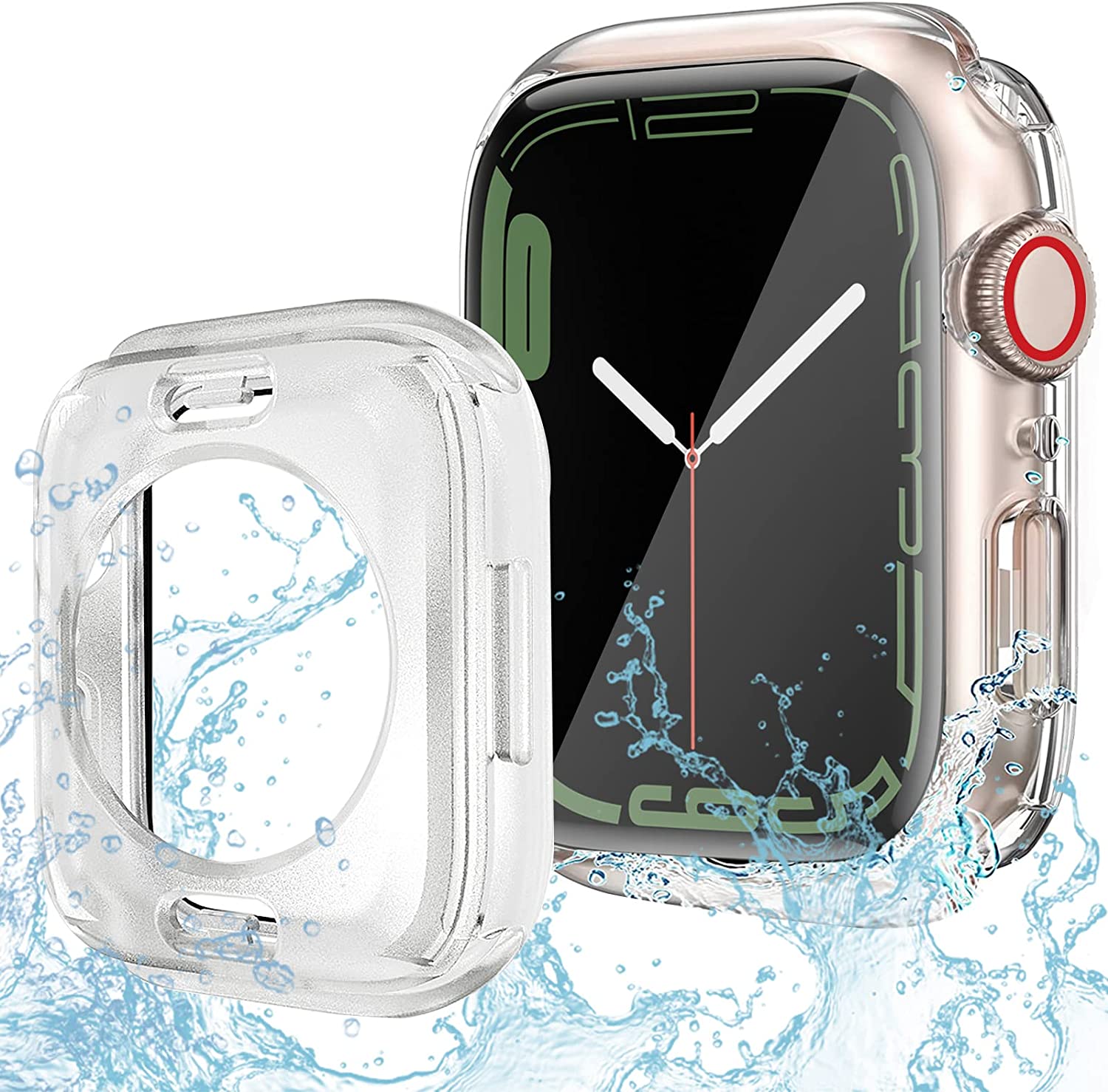 [2 in 1] Waterproof Case Compatible for Apple Watch Screen Protector ...