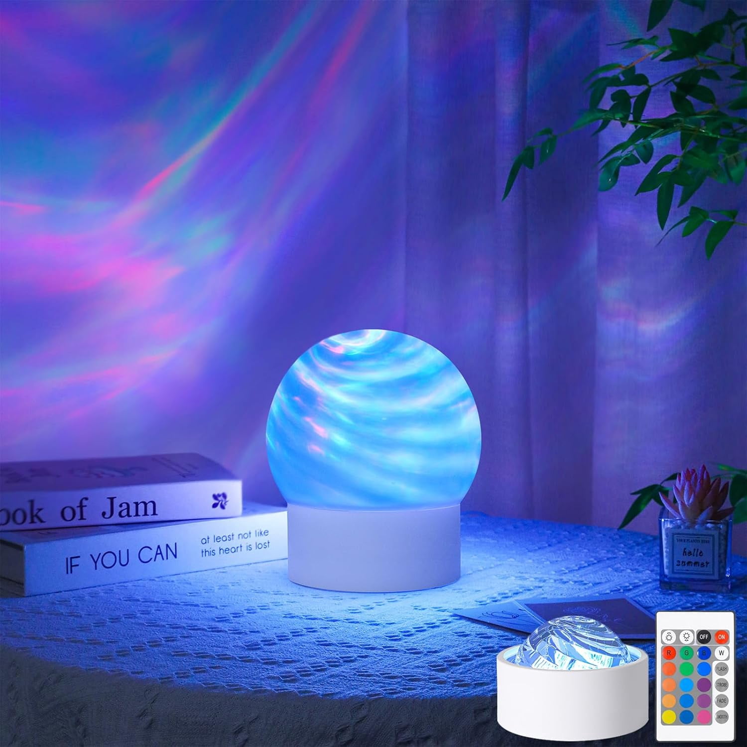 2 in 1 Wave Projector Light, 16 Color Northern Night Light Projector ...