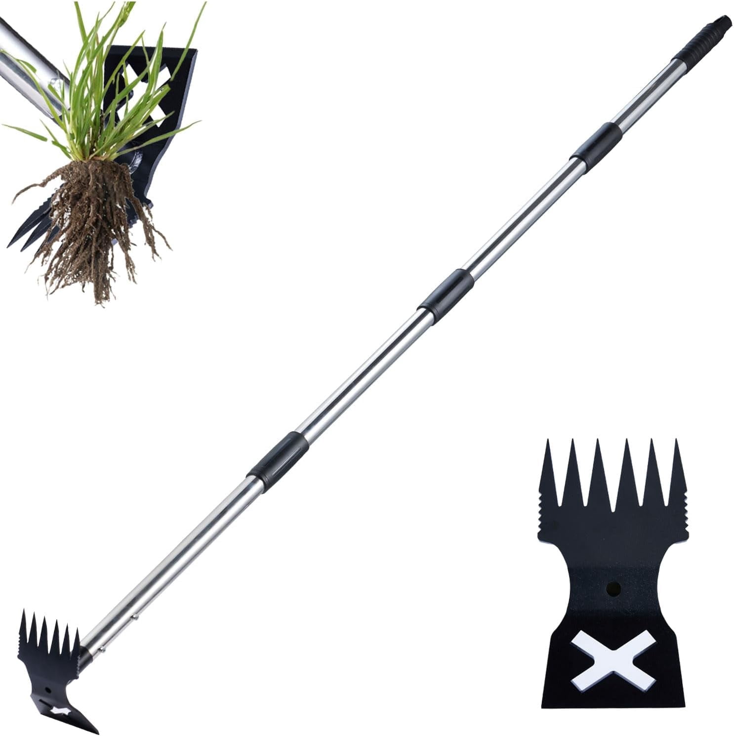 2 in 1 Weed Puller Tool with Long Handle – Manual Weeder Remover Tool ...