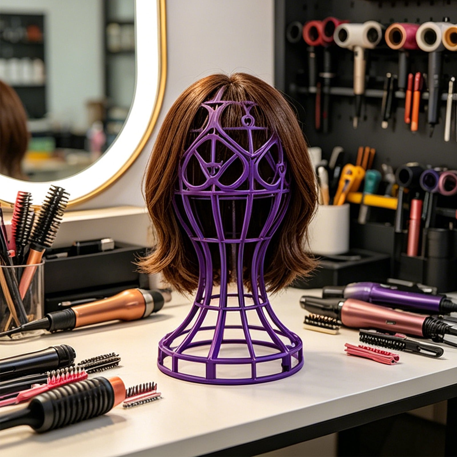 2 in 1 Wig Holder Hat Stands,Lightweight Plastic Head-Shaped Cutout ...