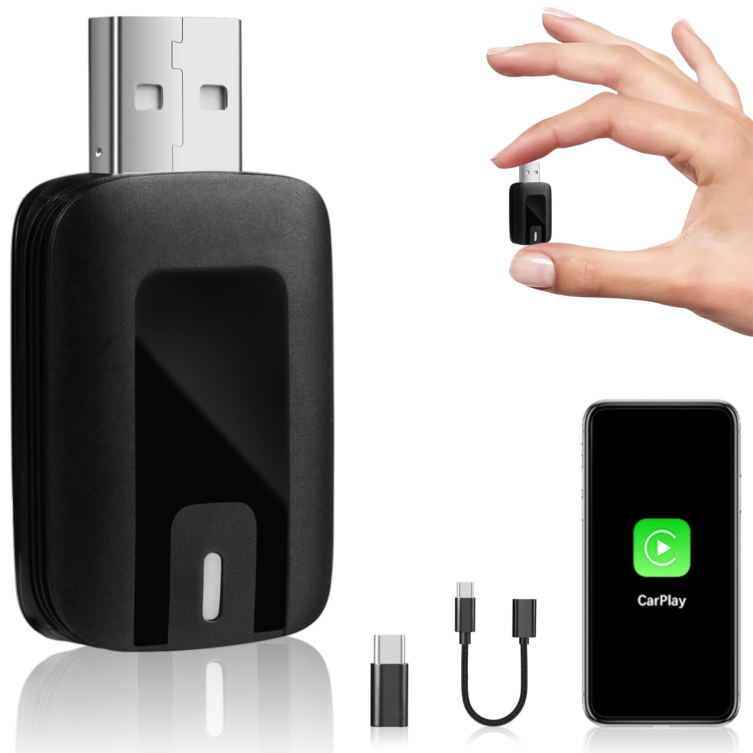 2 in 1 Wireless Carplay Adapter,AILKIN 5.8GHz Wired to Wireless Carplay ...