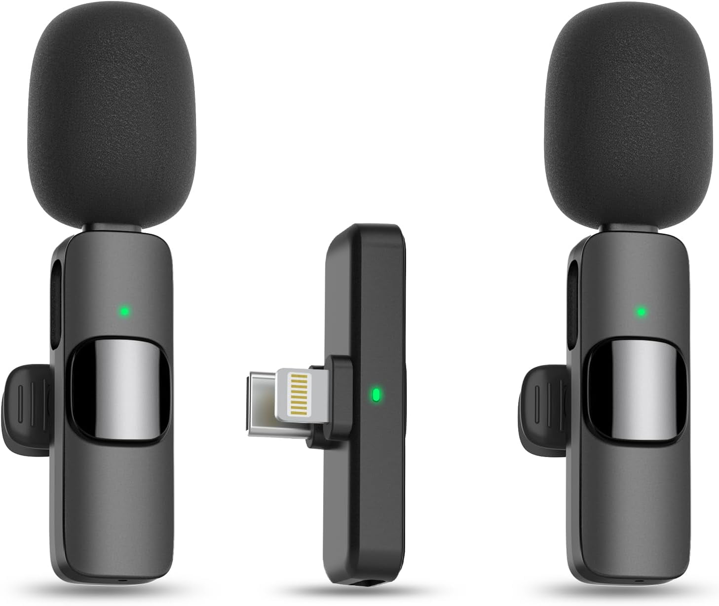 2 in 1 Wireless Mini Microphone for iPhone, iPad, Android Phone ...