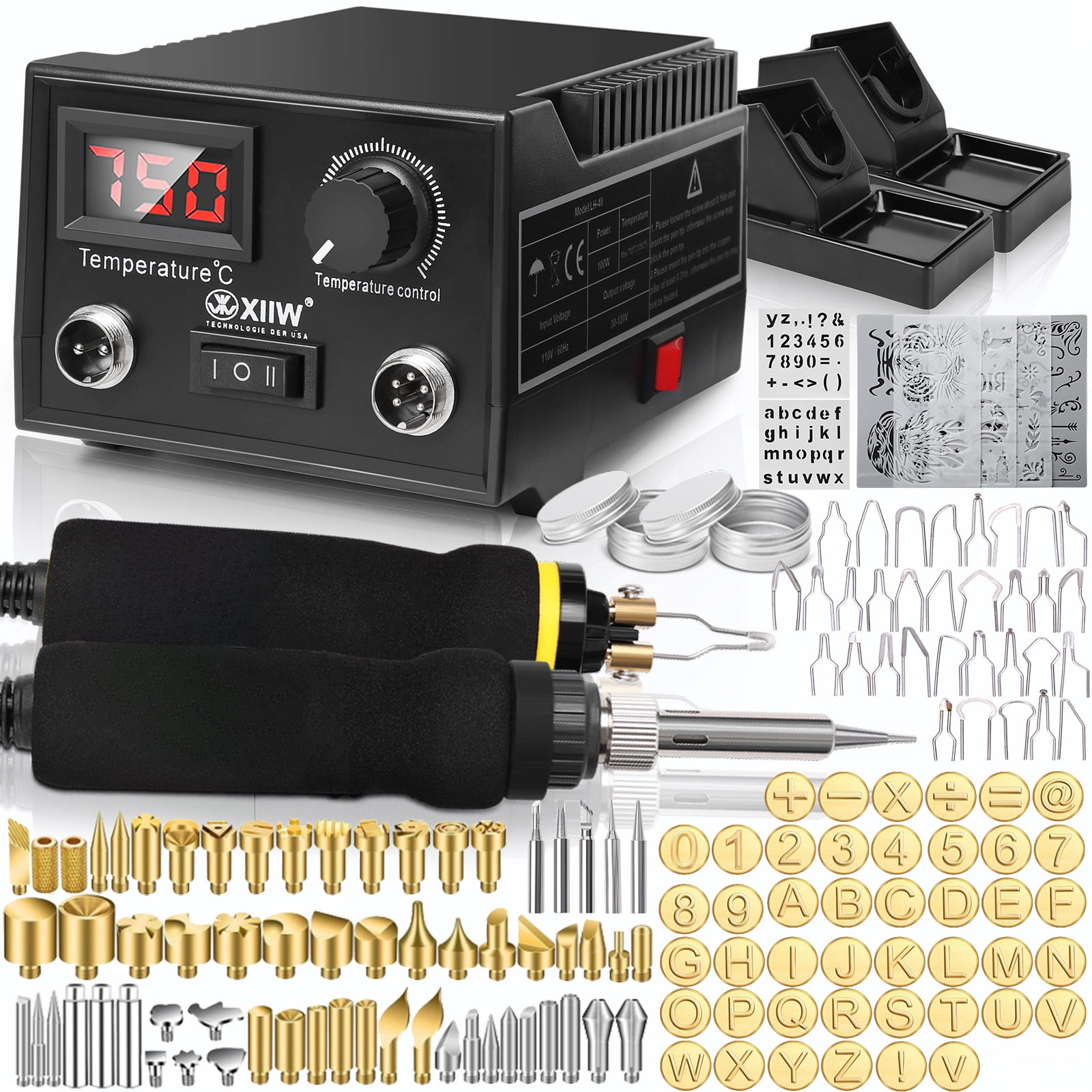 2 IN 1 Wood Burning Tool 100W 2 Pyrography Pens, 165 Pcs Pyrography ...