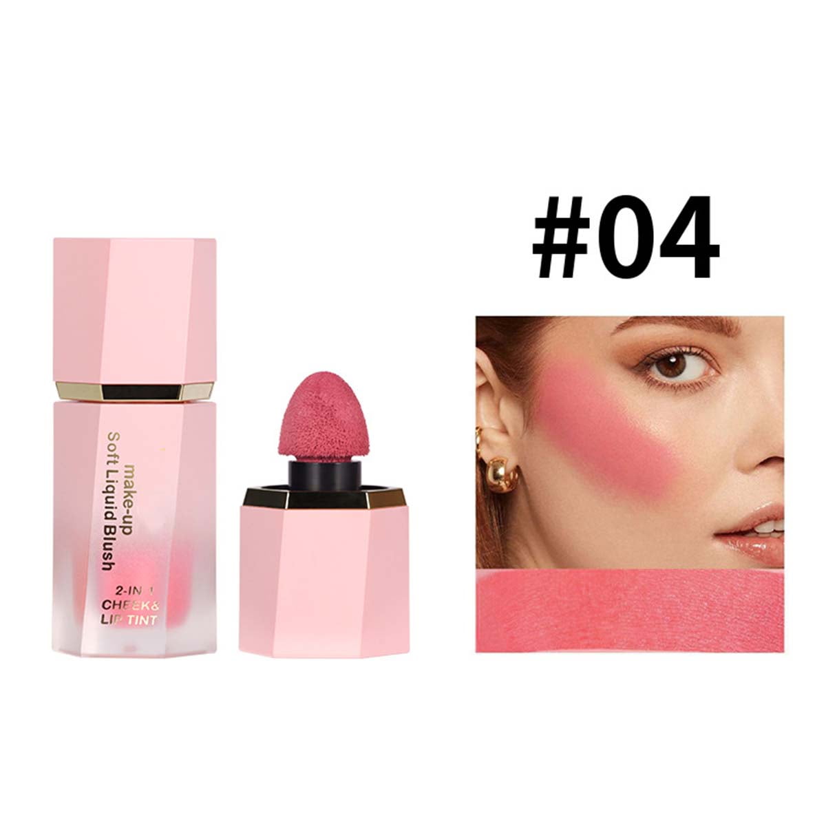 2 in 1 cheek & lip tint， Liquid Blush Stick for Cheeks Natural Matte Finish Blush Make Up，Long ...