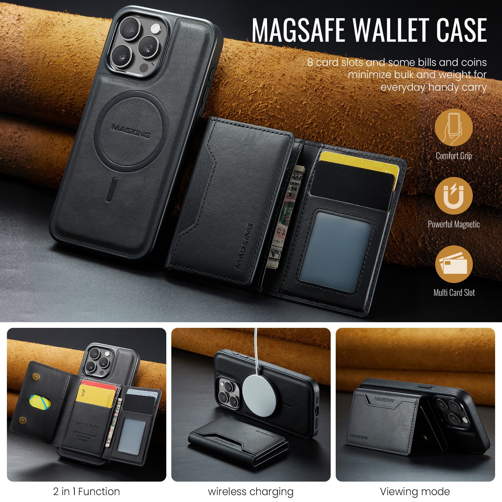 2 in 1 detachable magnetic cards Solt wallet leather phone case for ...