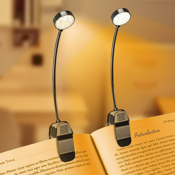 2 10 Book Light for Reading in Bed - Eye Caring 3 Color Temperatures, 3 ...