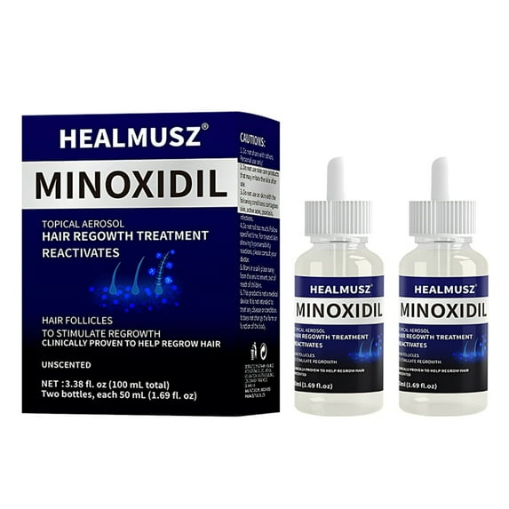 2 Bottles Minoxídil 5% Hair Regrówth Treatment 4 Month Supply Solution ...