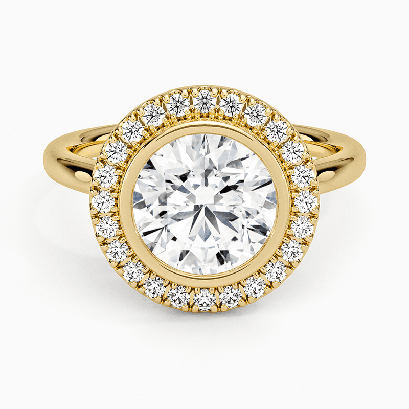 2.10 Carat Round Cut Halo Diamond Engagement Ring Lab Grown Diamond 925 ...
