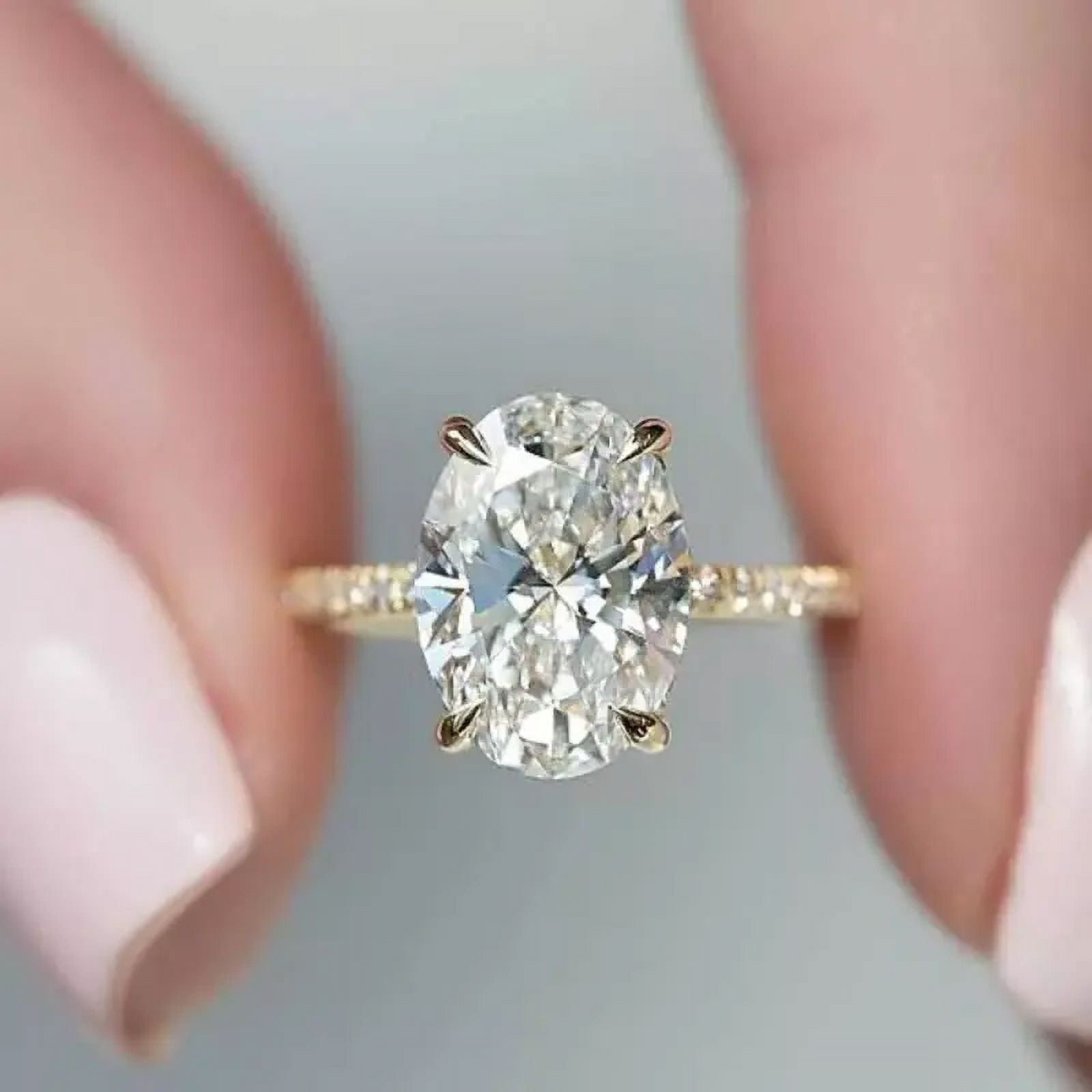 2.10 Ct Oval-Cut VS Lab Grown CVD Diamond Solitaire Wedding Ring ...