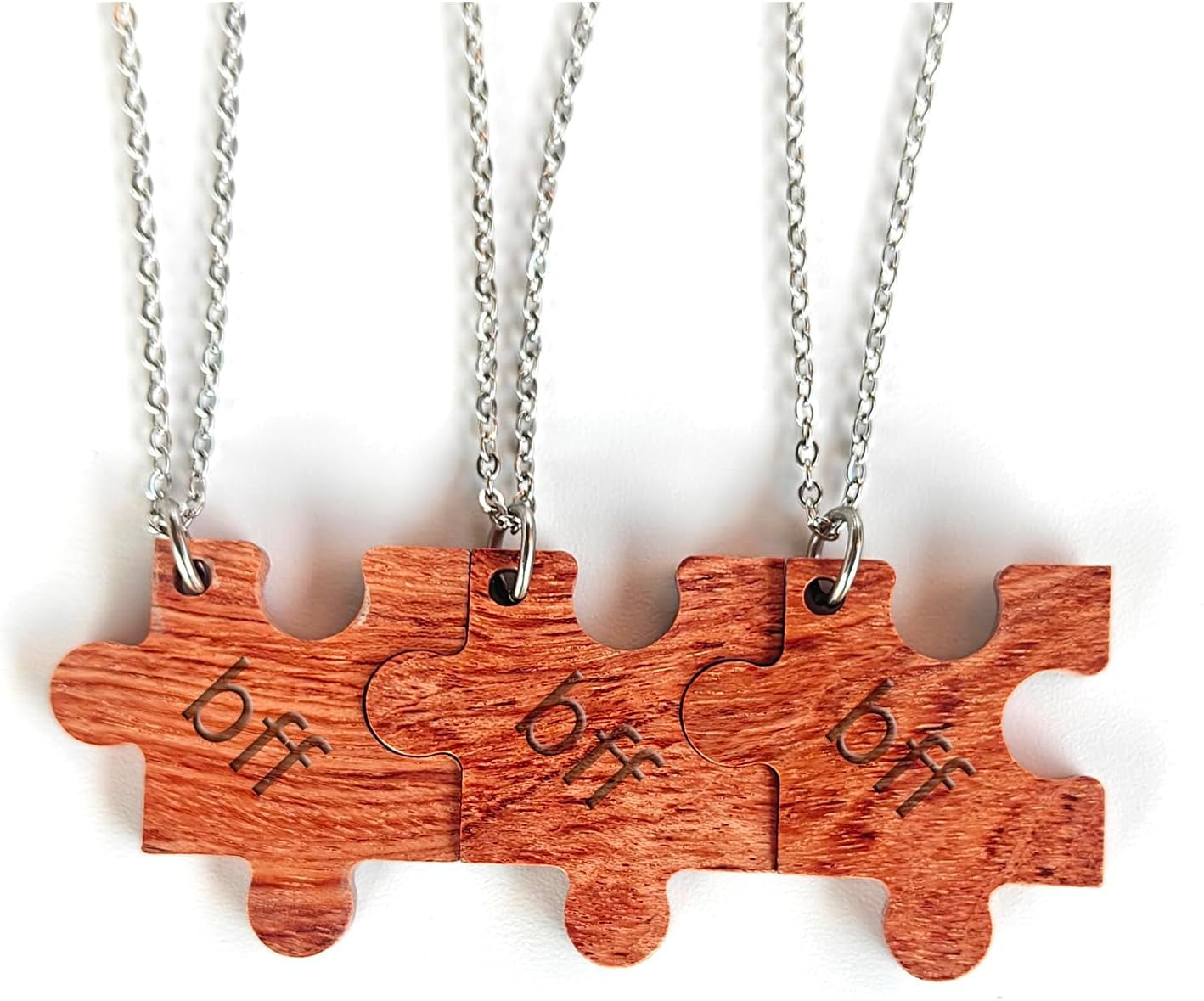 2-10 Packs Friends Wood Necklaces - Customize Side by Side Or Miles ...