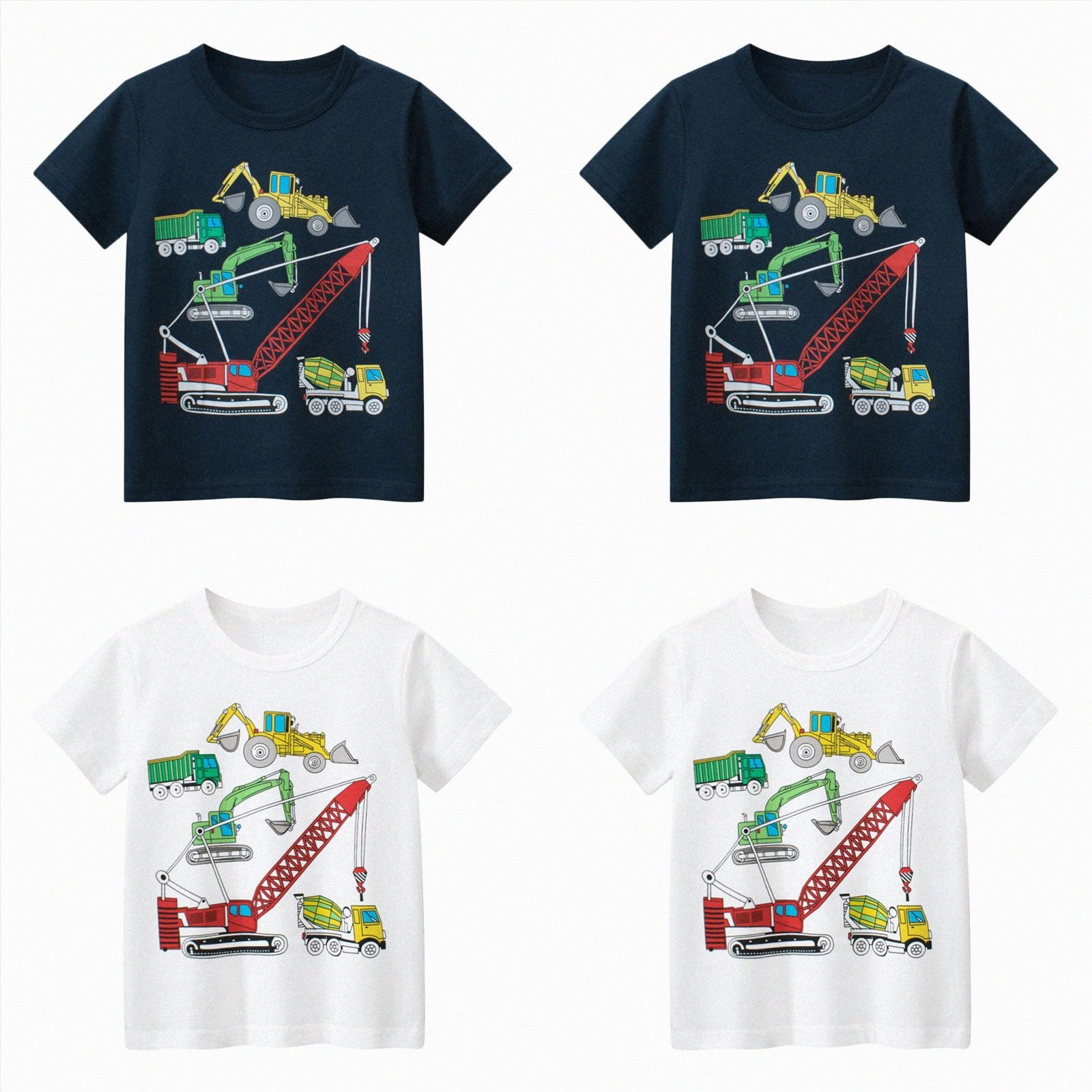 2-10 Years Boys Kids 4 Pack Graphic T-Shirts Short Sleeve Crew Neck ...