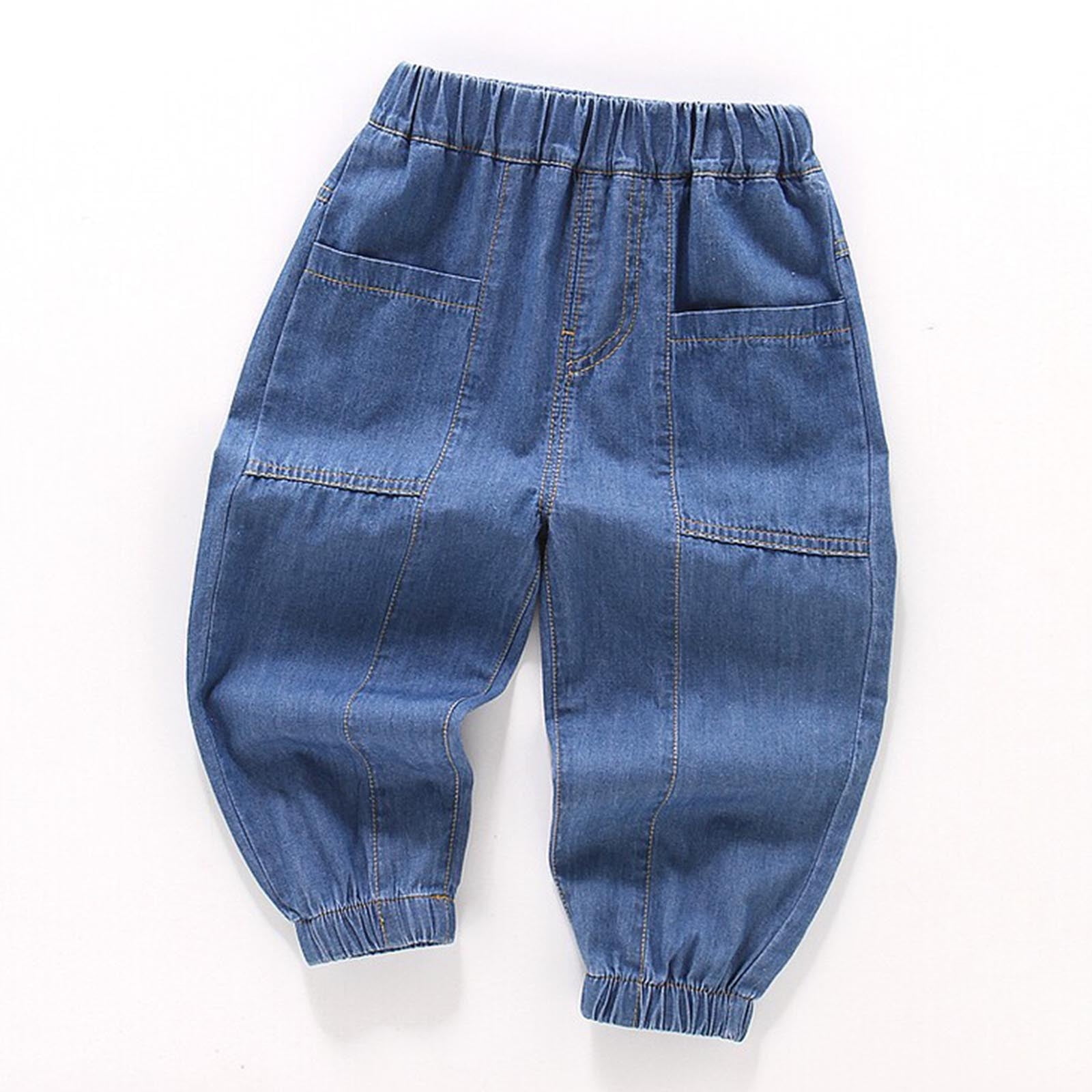2-10 Years Children's Denim Pants Fashion Solid Color Pockets Long ...
