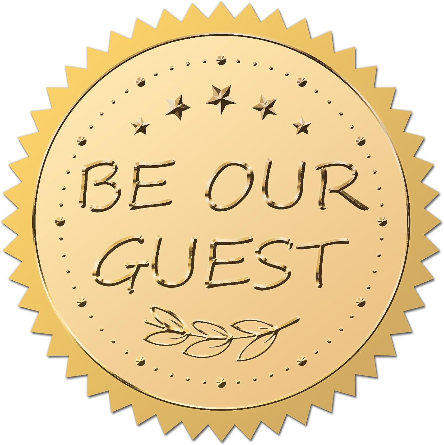 2" 100PCS Be Our Guest Gold Foil Invitation Stickers Self Adhesive ...