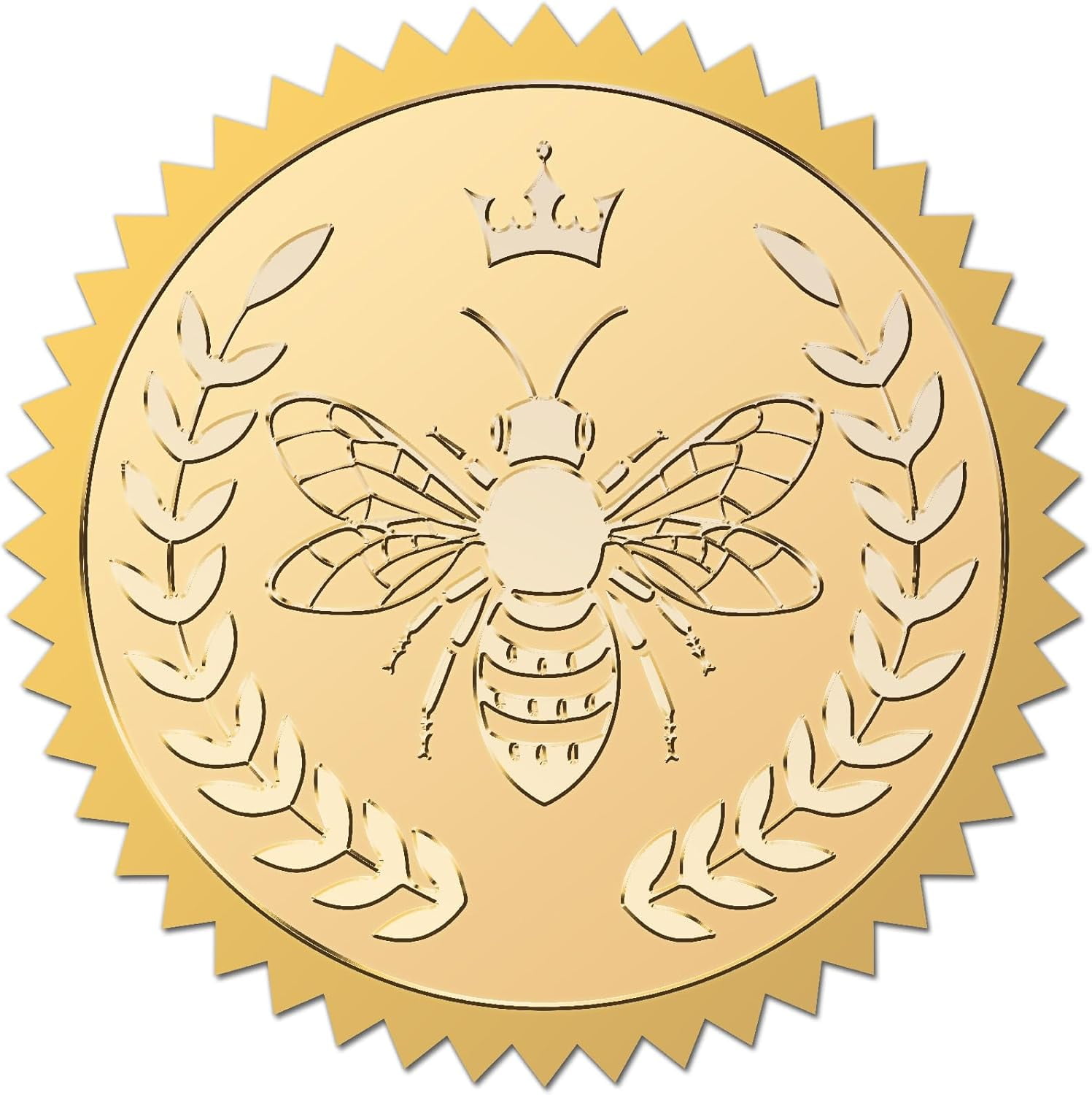 2" 100Pcs Bee Gold Envelopes Seal Stickers Golden Foil Certificate ...