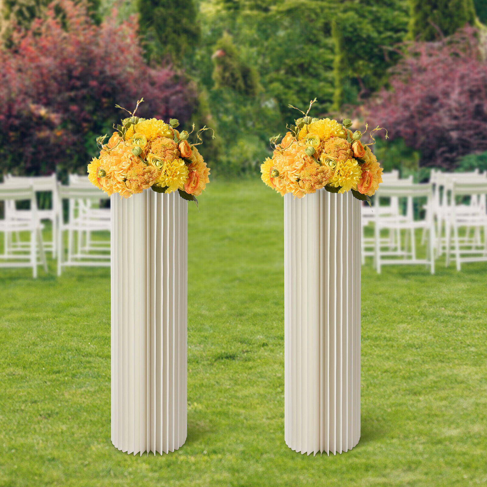 2* 100cm Cardboard Flower Stands Centerpiece Stands Columns Display ...