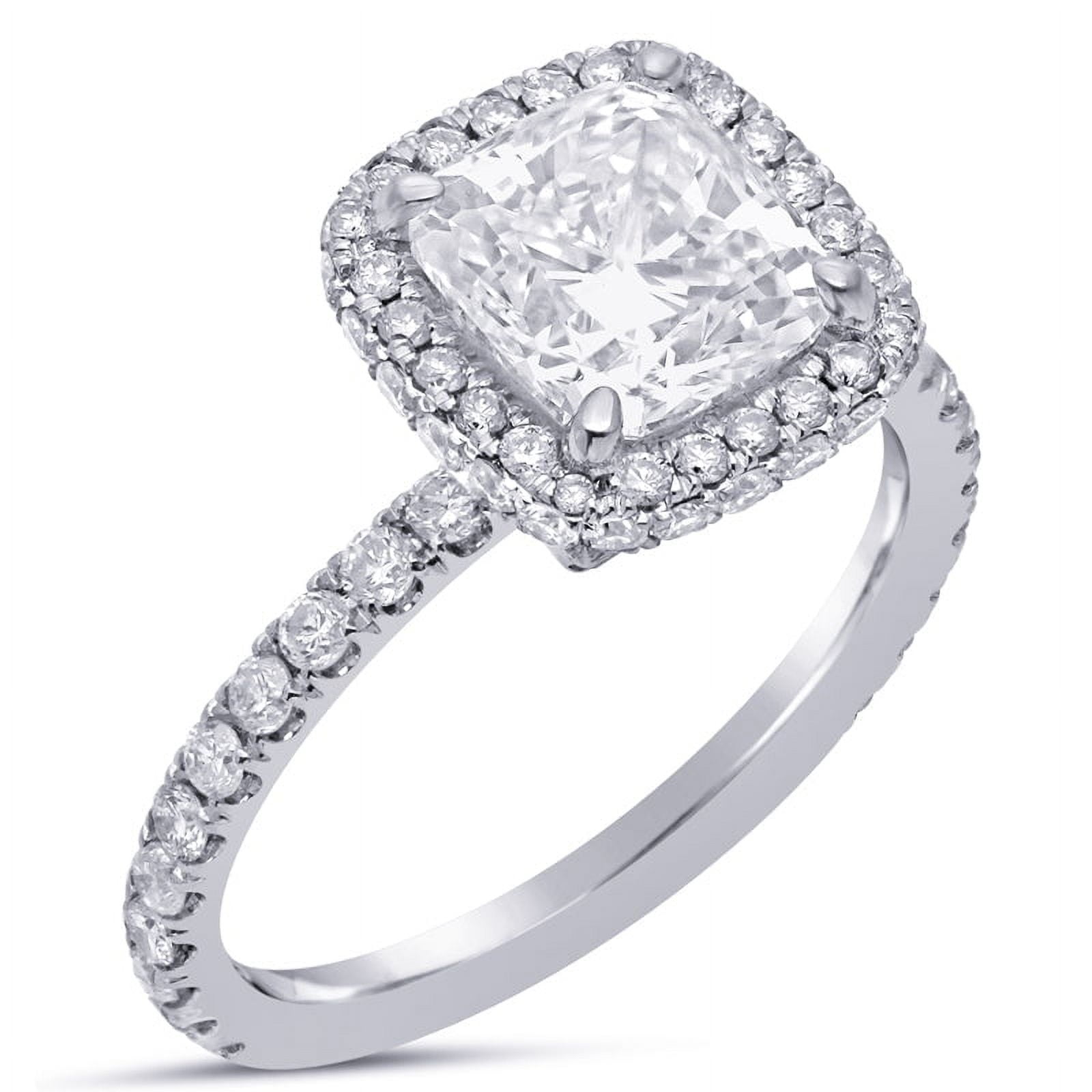 2.10CTW Cushion Cut Three Sided Diamond Engagement Ring C17-175 ...