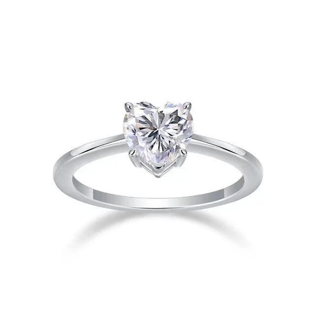 2.10Ct Heart Cut Simulated Diamond Women's Ring 14K White Gold Plated ...