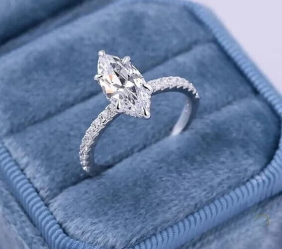 2.10Ct Marquise Cut Simulated Diamond Women's Ring 14K White Gold ...