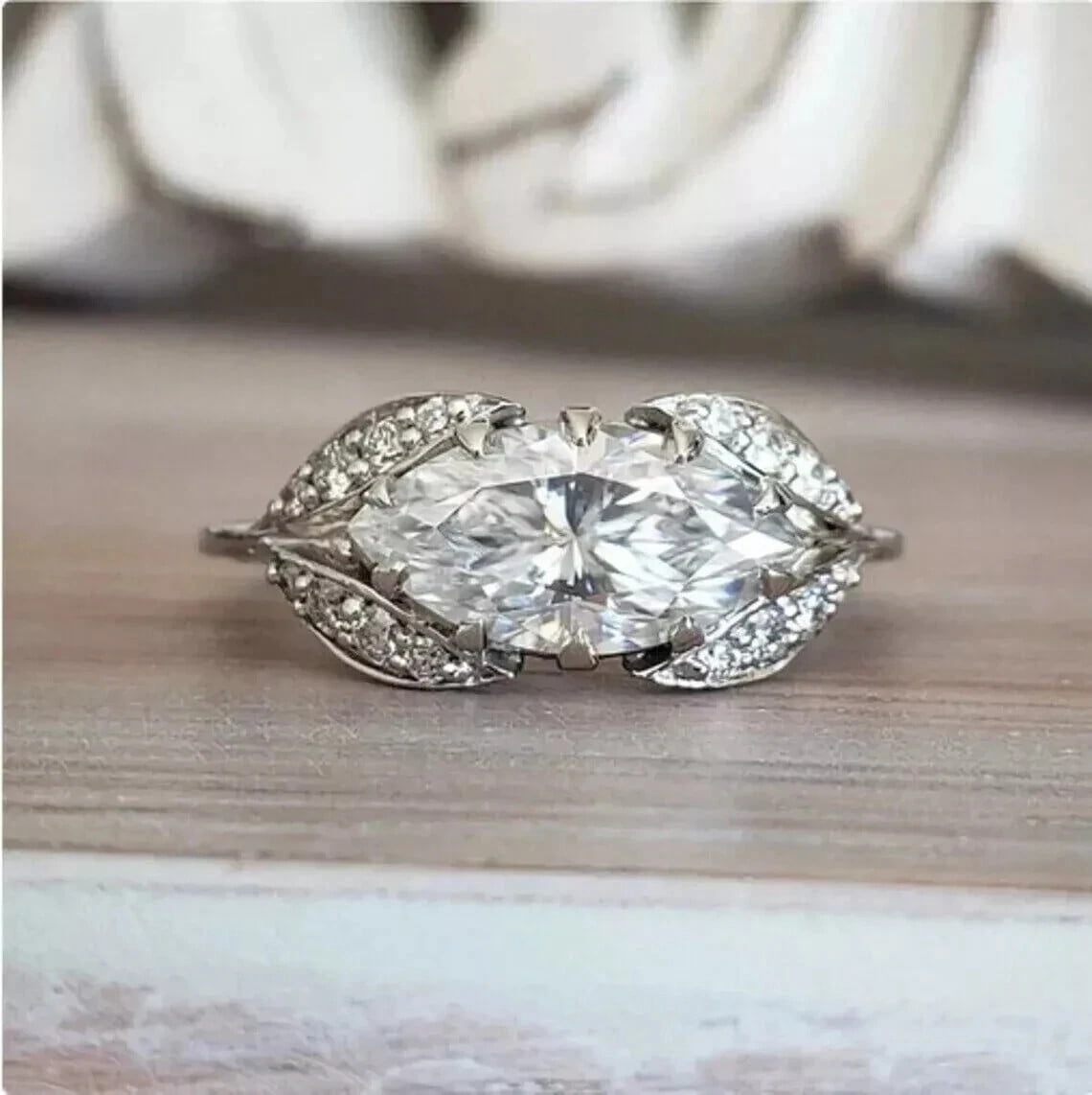 2.10Ct Marquise Cut Simulated Diamond Women's Ring 14K White Gold ...
