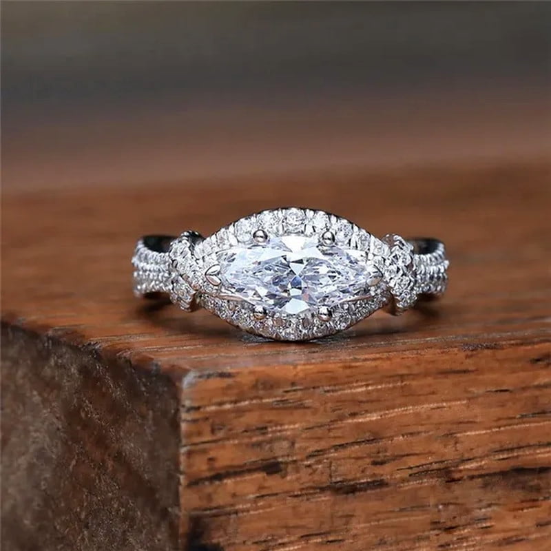2.10Ct Marquise Cut Simulated Diamond Women's Ring 14K White Gold ...