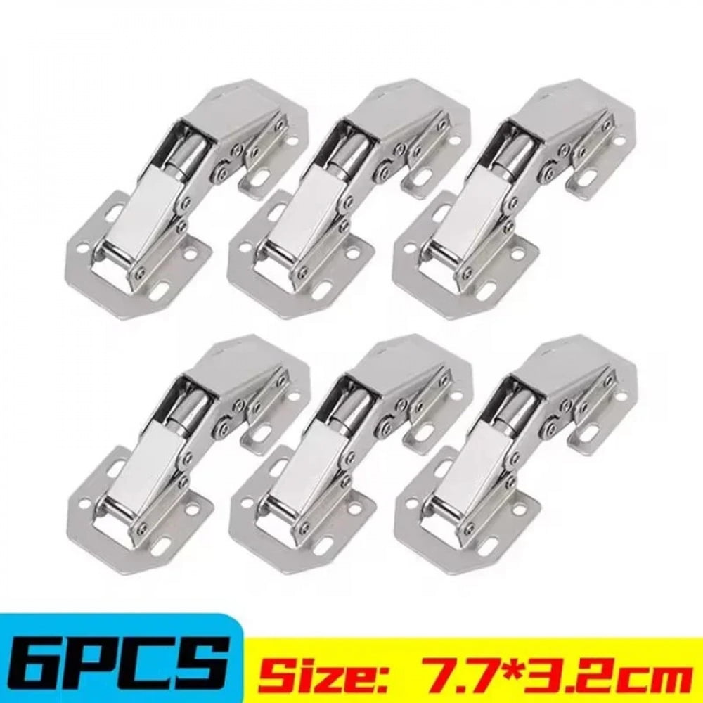2/10PCS 90 Degree Steel Cabinet Hinges No-Drilling Buffer Hinge Kitchen ...