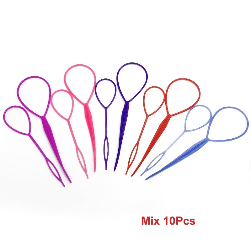 2-10Pcs/Set Ponytail Creator Plastic Loop Styling Tools Black Pony ...