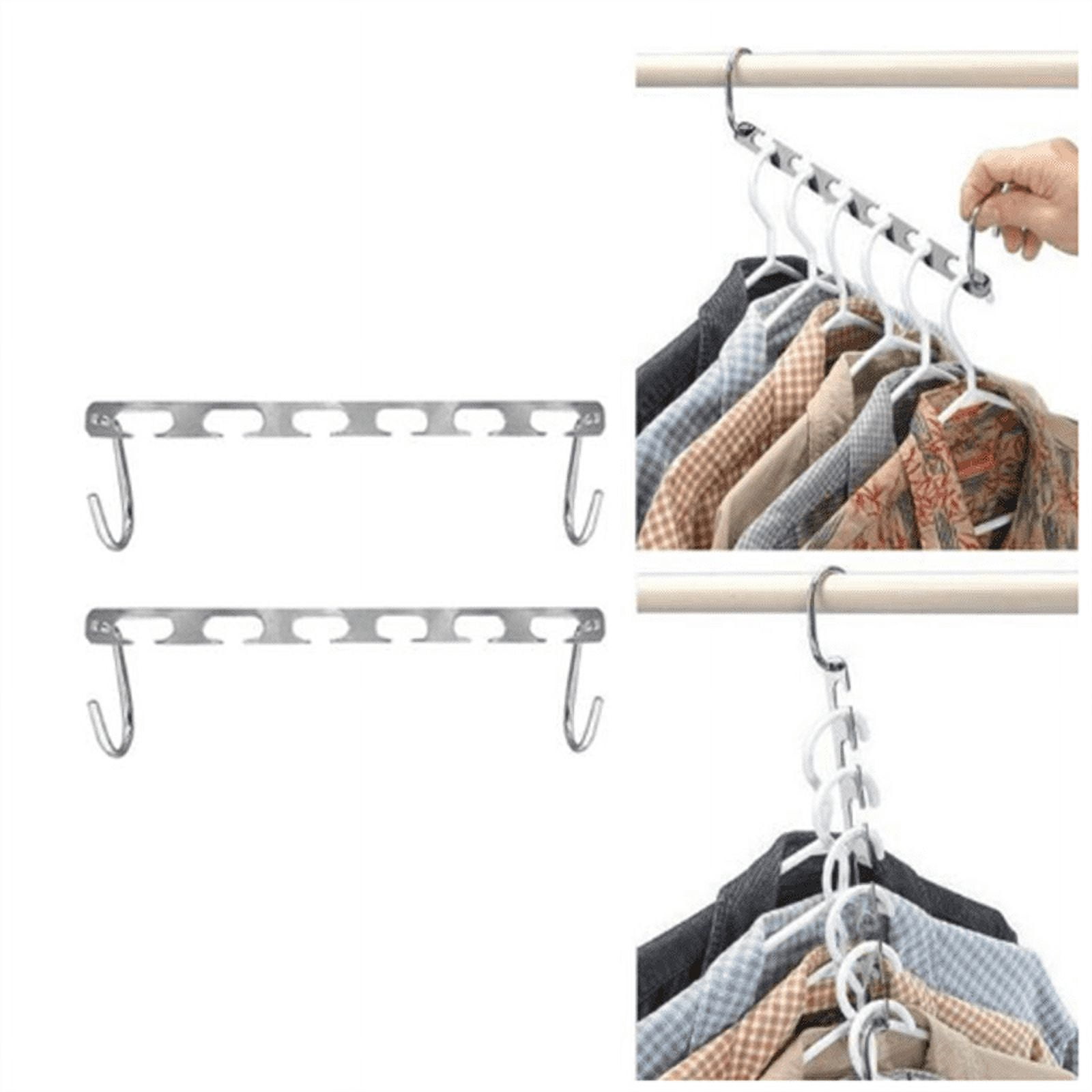 2-10x Magic Metal Wonder Hanger Closet Space Saver Organizer Rack ...