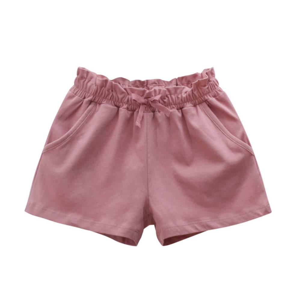 2-12T Summer Kids Little Girls Casual Shorts Solid Elastic Waist Basic ...