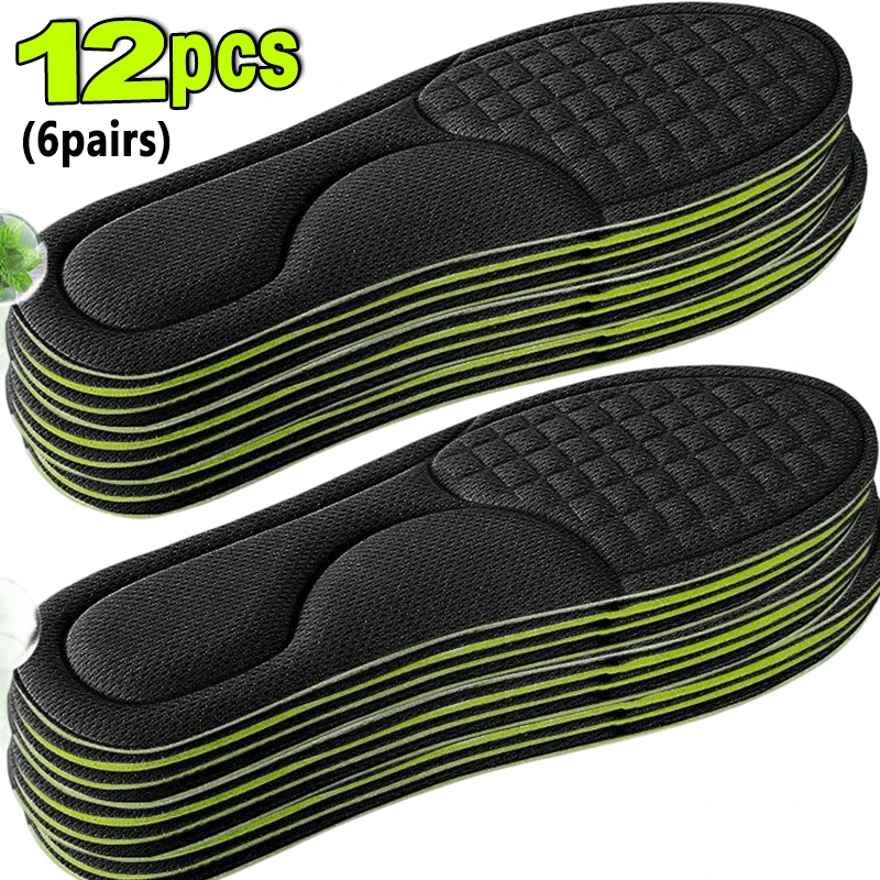 2/12pcs Memory Foam Nano Insoles Unisex Soft Sweat-Absorbing Shoe Sole ...