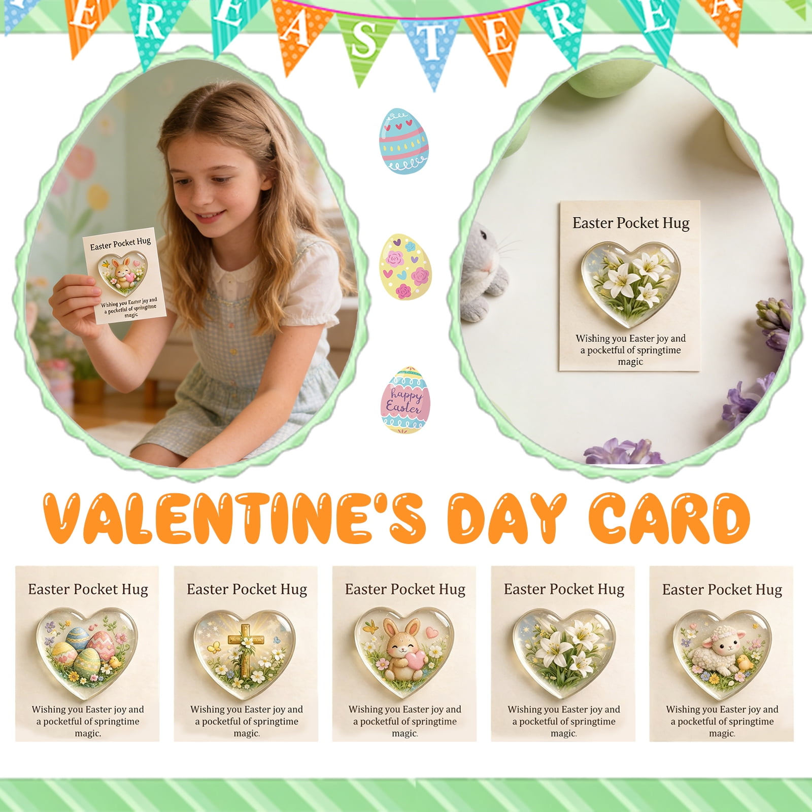2.13*3.54in Mini Easter Pocket Hug Ornament – Heart-Shaped Keepsake ...